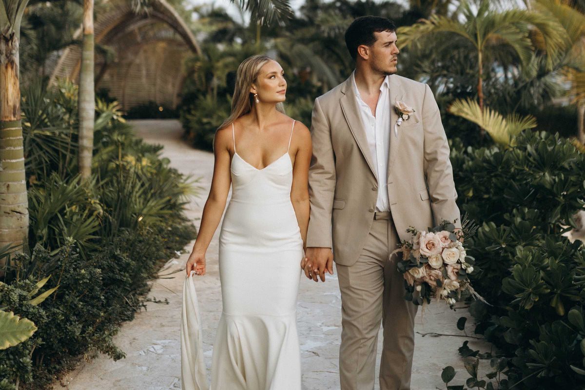 Connor & Mackenzie in the Clo Crepe Gown – Grace Loves Lace US