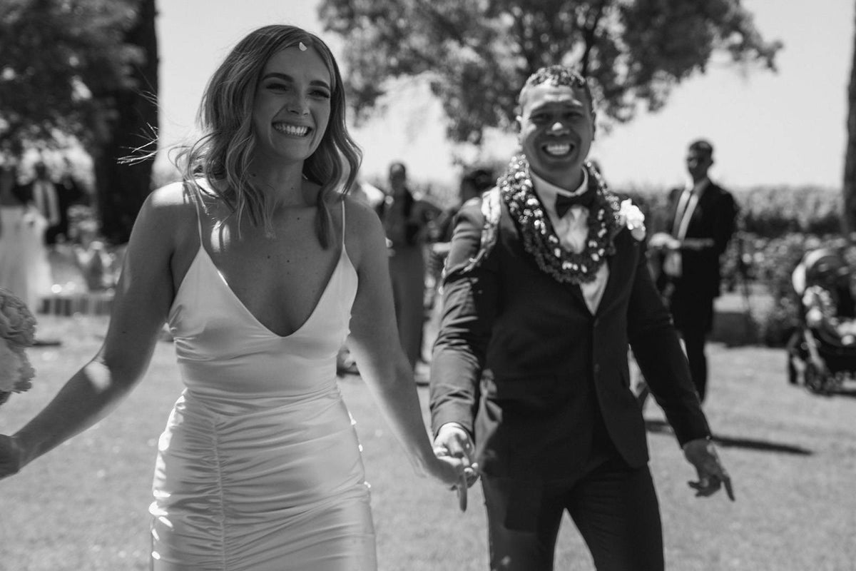 Willie and Nikita in the Zsa Zsa Gown – Grace Loves Lace US